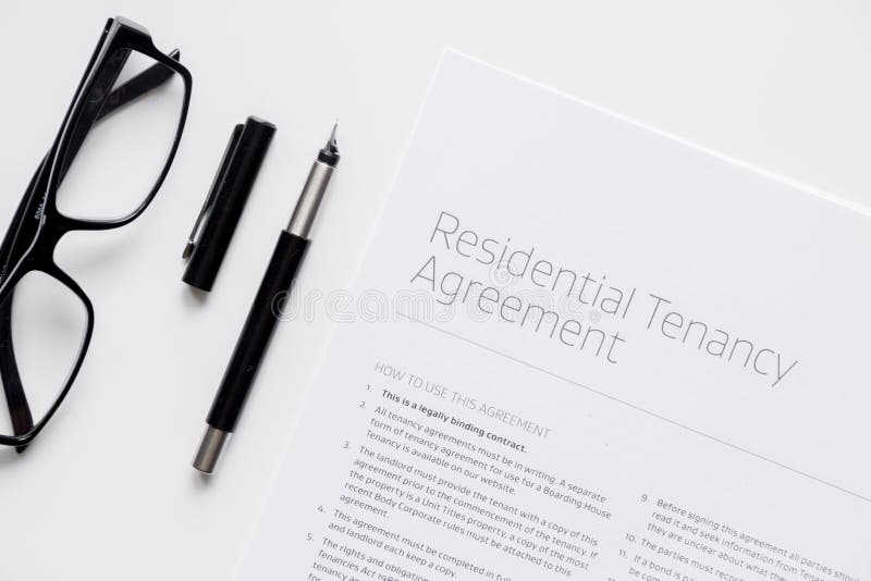 Signing of Agreement Top View on White Background Stock Photo - Image ...