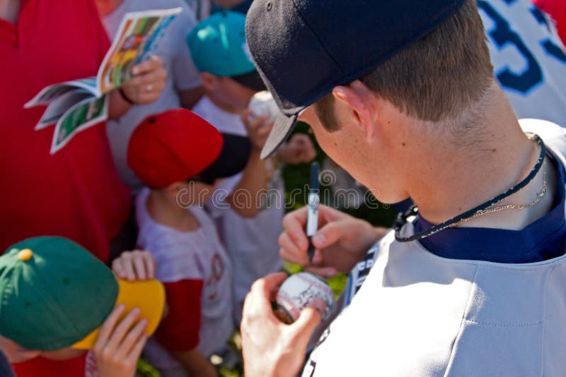 Signing Autographs stock image. Image of pasttime, autograph - 2672561