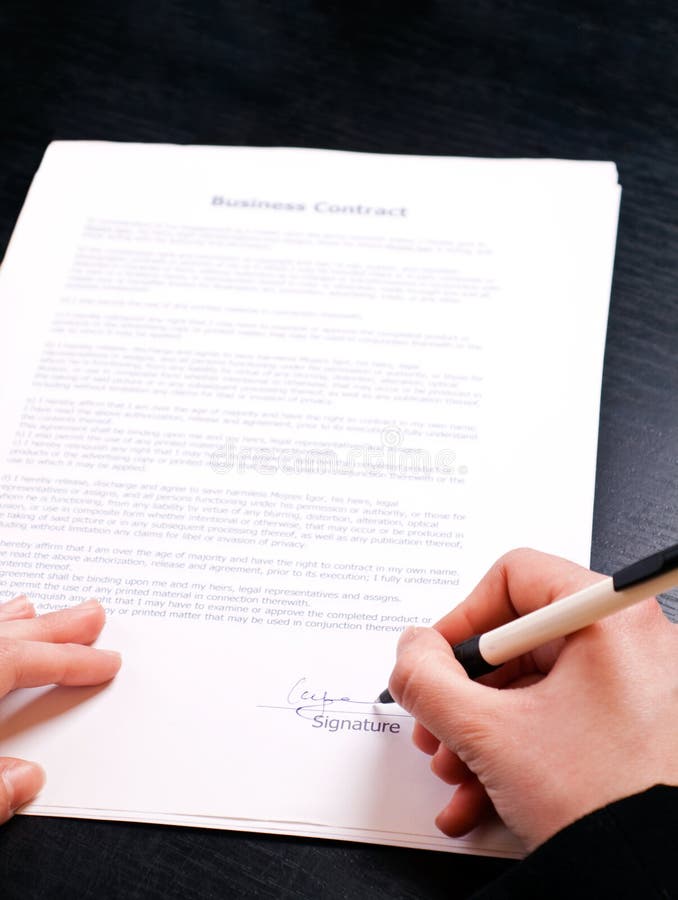 Signing a Business Contract Stock Photo - Image of document, contract ...