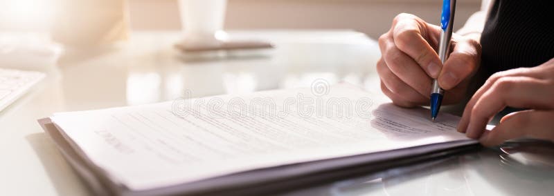 Signing Business Contract Document or Agreement Stock Photo - Image of ...