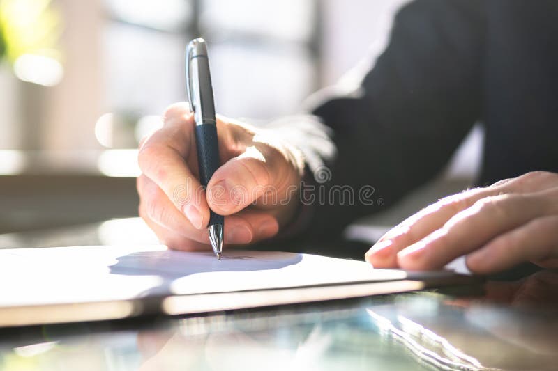 Signing Business Contract Document or Agreement Stock Image - Image of ...