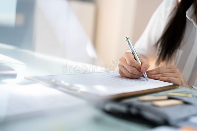 Signing Business Contract Document or Agreement Stock Image - Image of ...