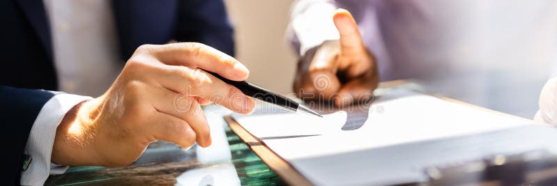Signing Business Document Contract Stock Image - Image of profession ...