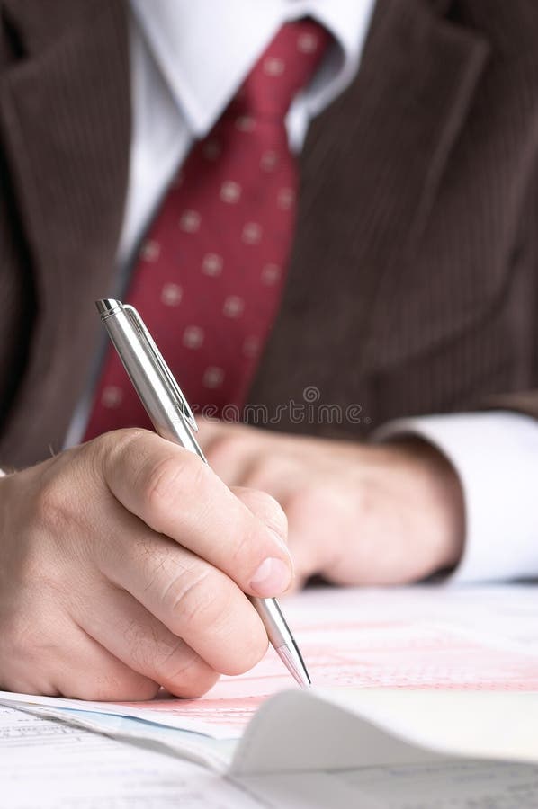 Signing business papers stock photo. Image of shirt, caucasian - 1965076