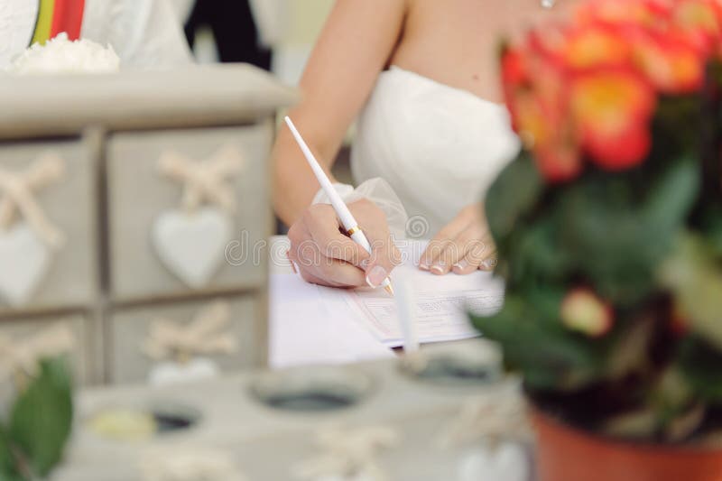 Signing Certificate at Ceremony Stock Image - Image of husband, culture ...