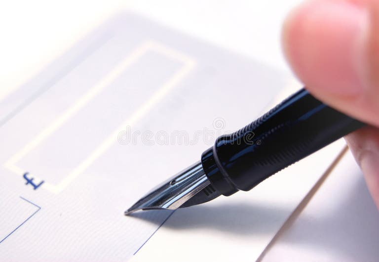 Signing a cheque stock image. Image of cash, cheque, signing - 18449071