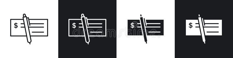 Signing cheque icon stock vector. Illustration of people - 341277831