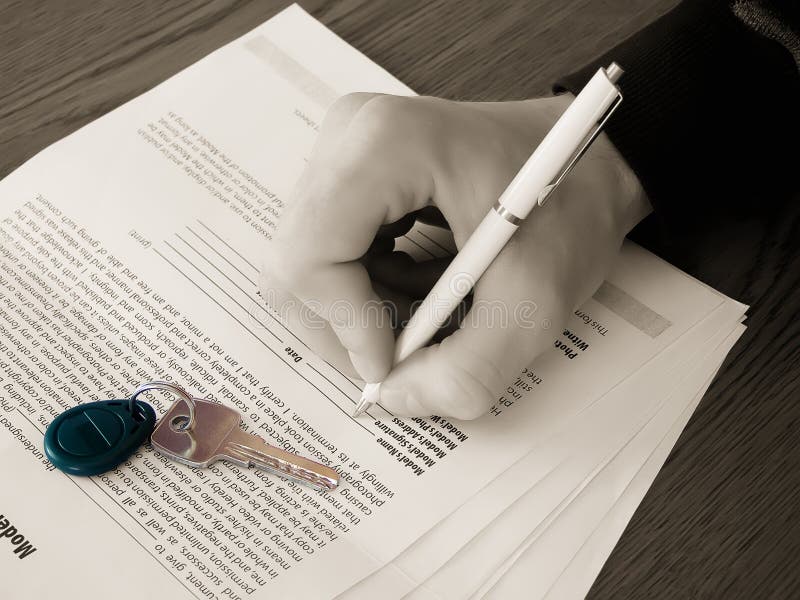Signing a contract stock photo. Image of paper, family - 13178418