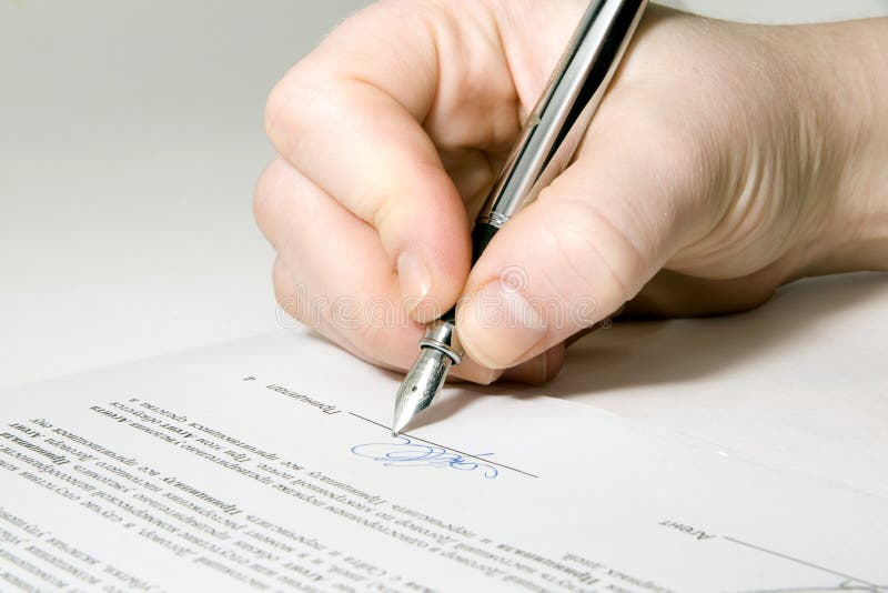 Signing contract stock image. Image of hand, autograph - 2053781