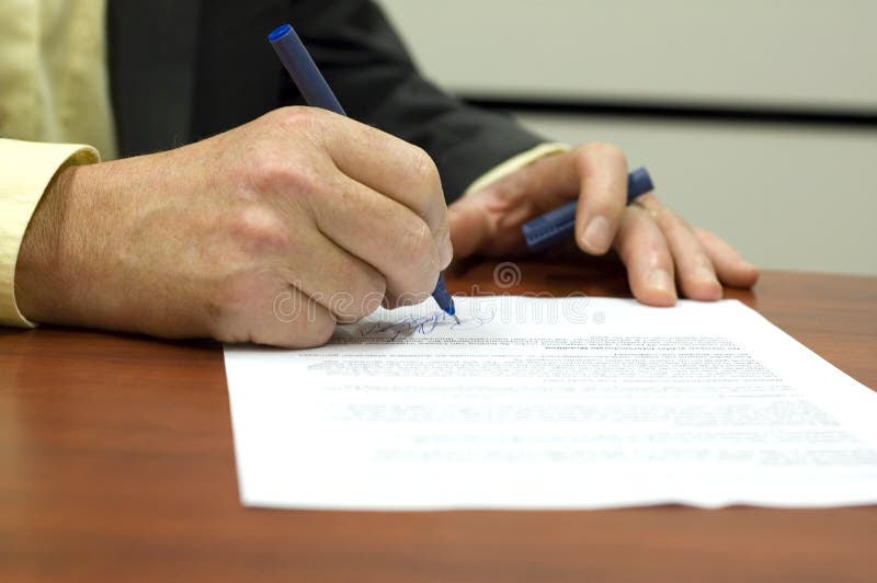 Signing a contract stock photo. Image of writing, business - 1606562