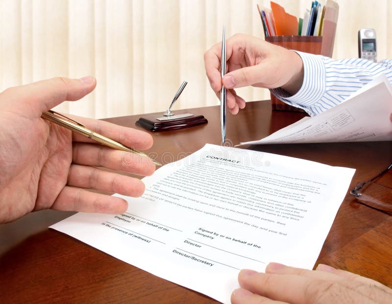 Signing a contract. stock image. Image of closeup, signature - 20524653