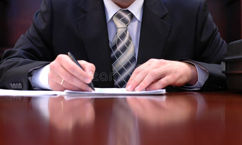 Business Man Signing Contract Stock Image - Image of agreement ...