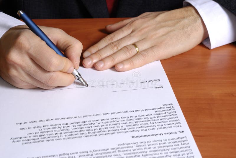Signing contract stock image. Image of hand, autograph - 2053781