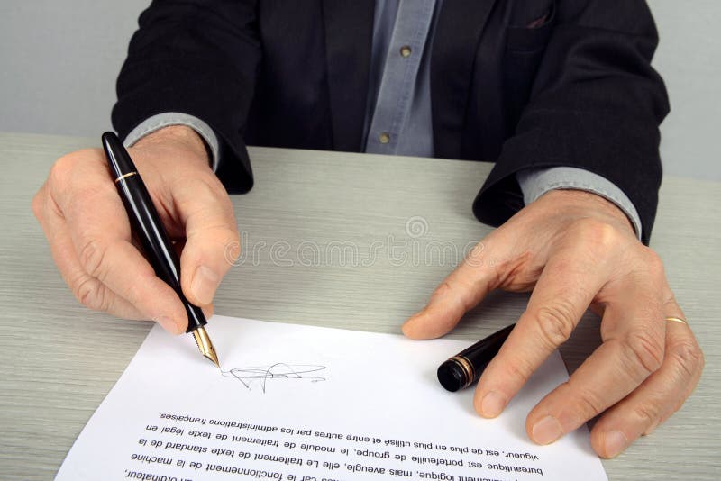 Signing the Contract in Close-up Stock Photo - Image of close, signing ...
