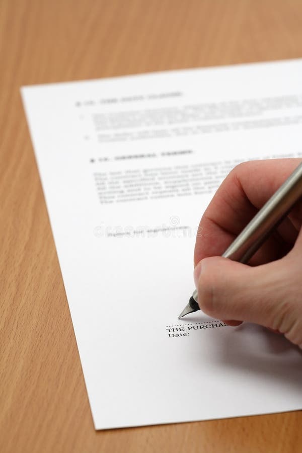 Signing contract closeup stock photo. Image of client - 4649978