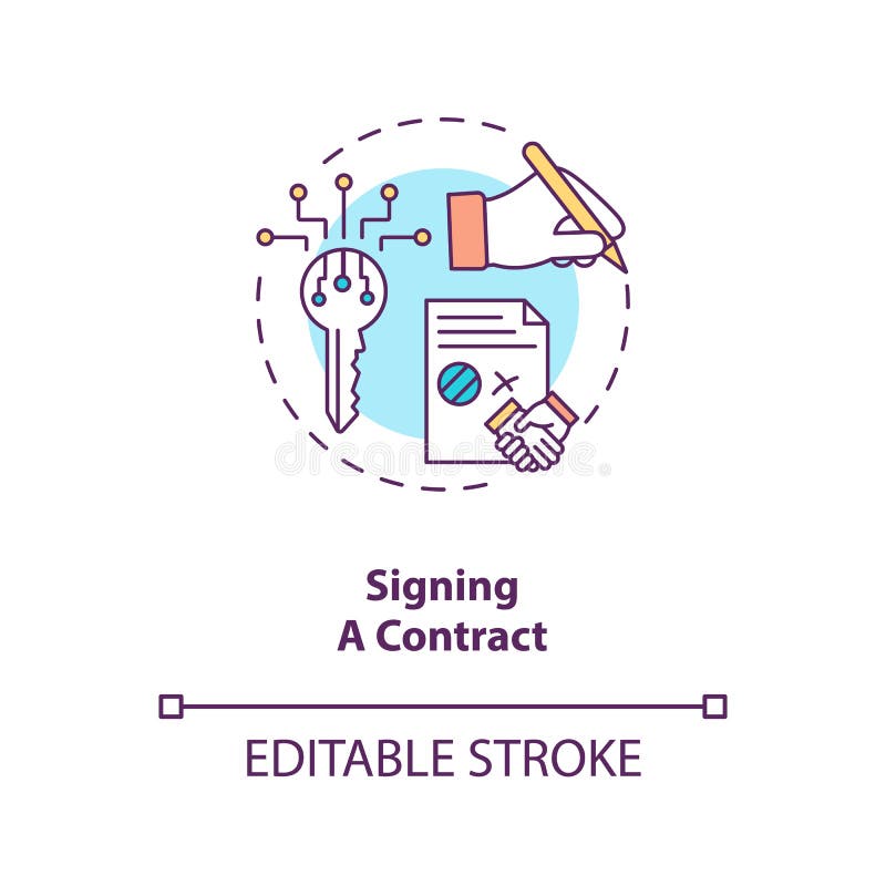 Signing a Contract Concept Icon Stock Vector - Illustration of ...