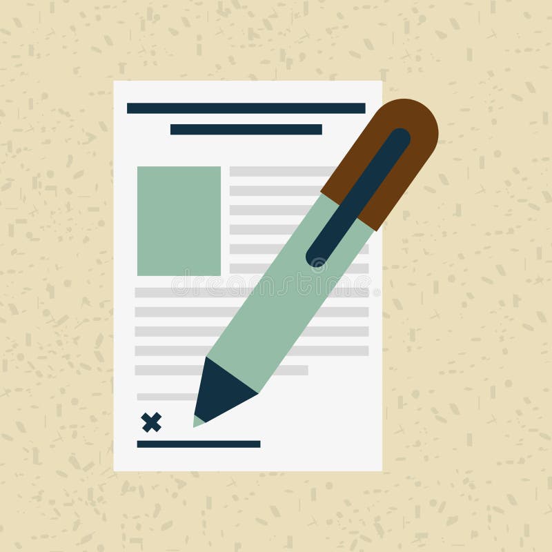 Signing contract design stock illustration. Illustration of isolated ...