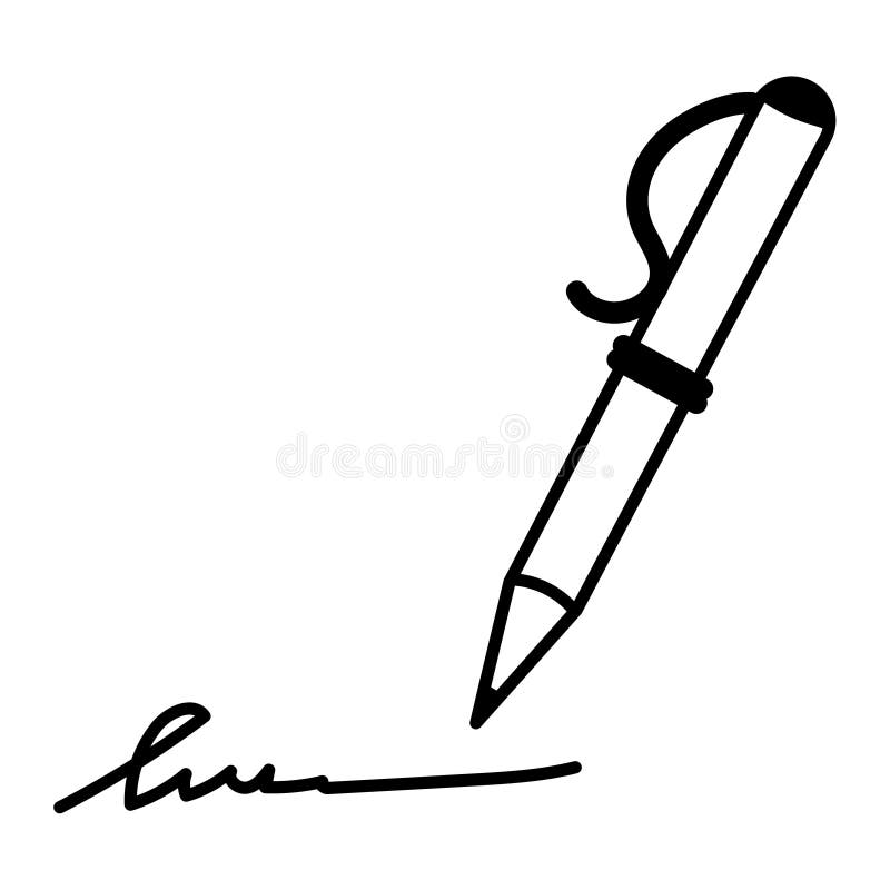 Signing the Contract. Doodle Style. Vector Graphics. Stock Vector ...