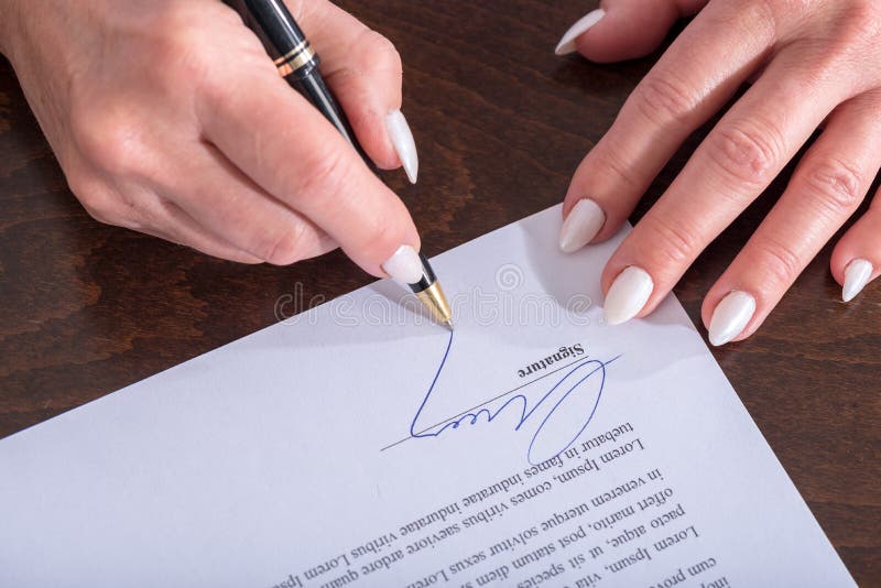 Signing of a contract stock photo. Image of sign, paper - 78372834