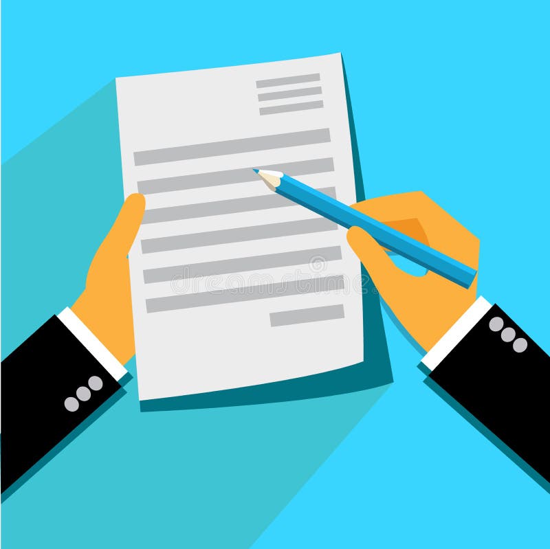 Signing, Contract, Form, Flat, Illustration Stock Vector - Illustration ...