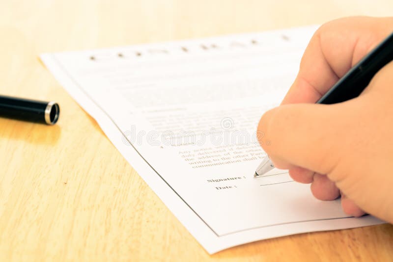 Signing contract form stock photo. Image of business - 53739310