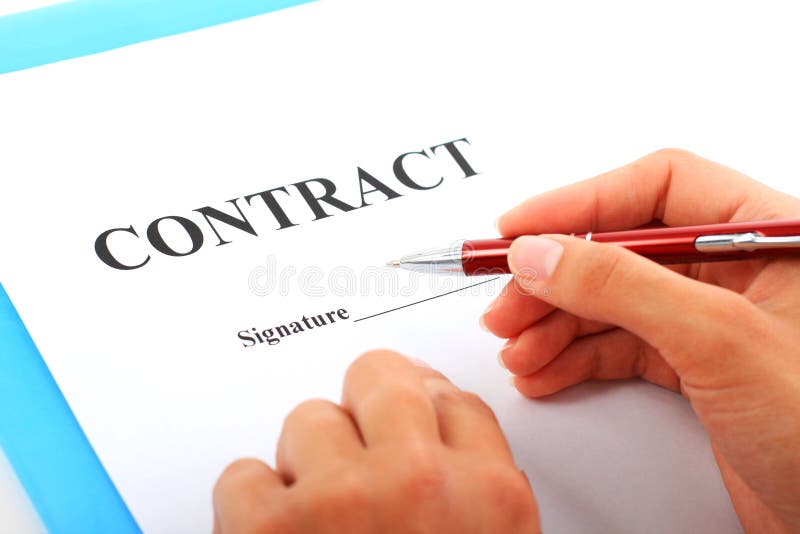 Signing contract. stock photo. Image of school, white - 31304446