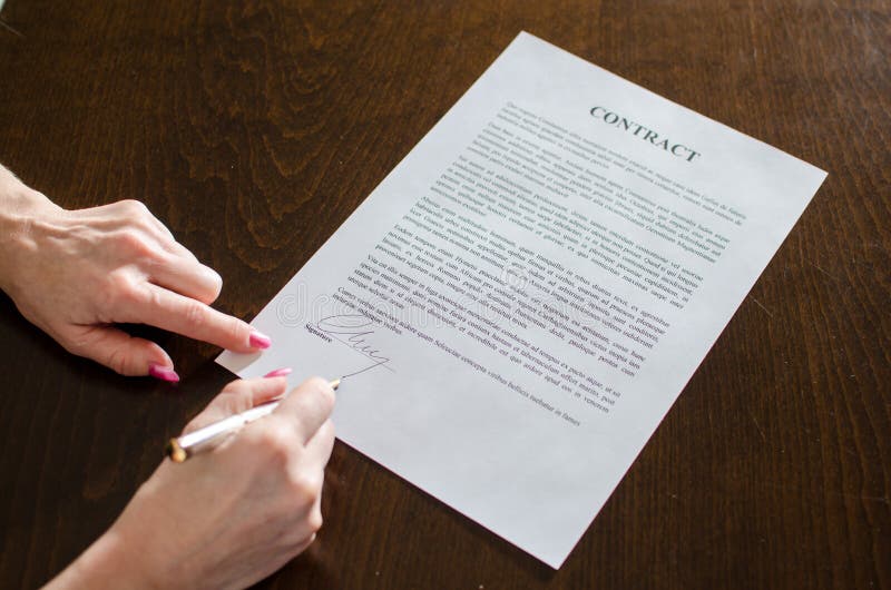 Signing of a contract stock image. Image of business - 49549563