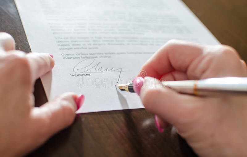 Signing of a contract stock image. Image of paper, legal - 49549635