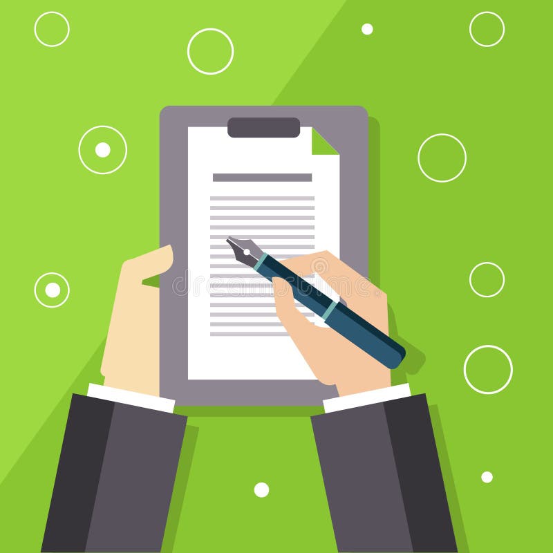 Signing the Contract Illustration Stock Vector - Illustration of vector ...