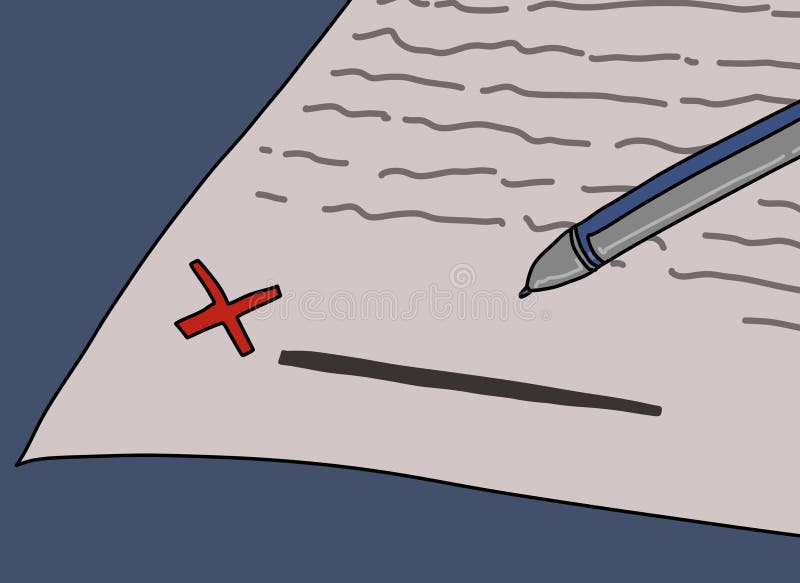 Signing a Contract Illustration Simple Icon Stock Illustration ...