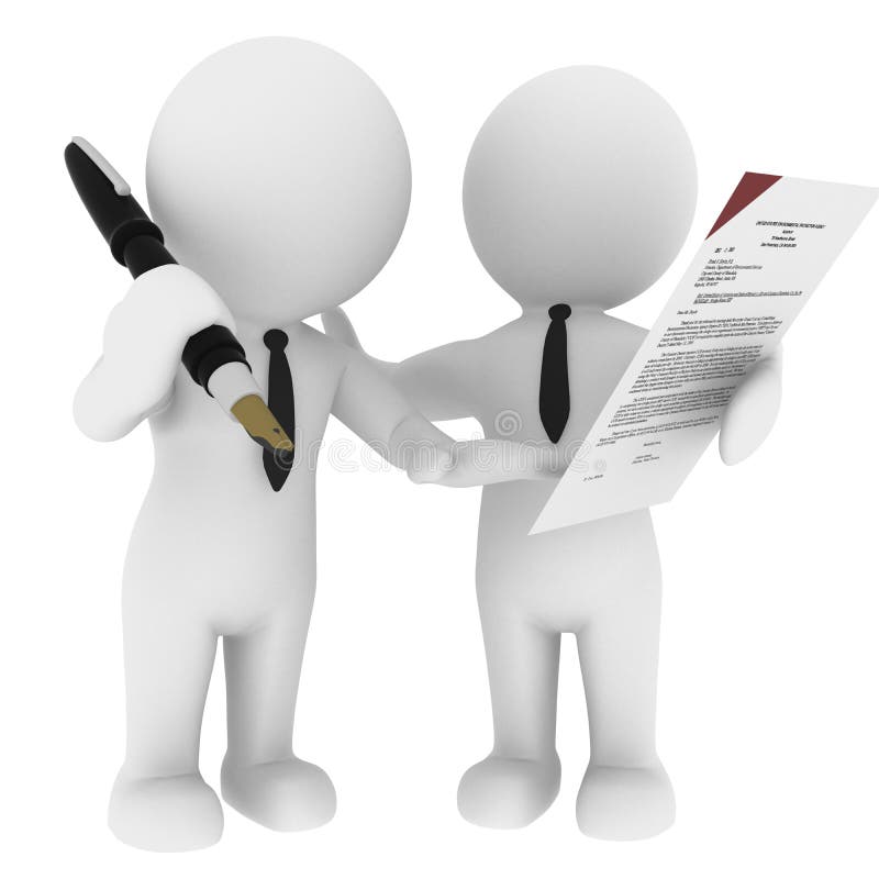 Signing contract stock illustration. Illustration of agreement - 36536323