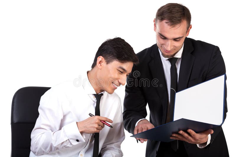 Signing a contract stock photo. Image of discussion, international ...