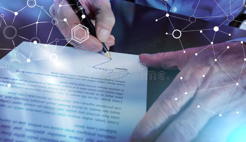 Signing of a Contract; Light Effect Stock Photo - Image of business ...