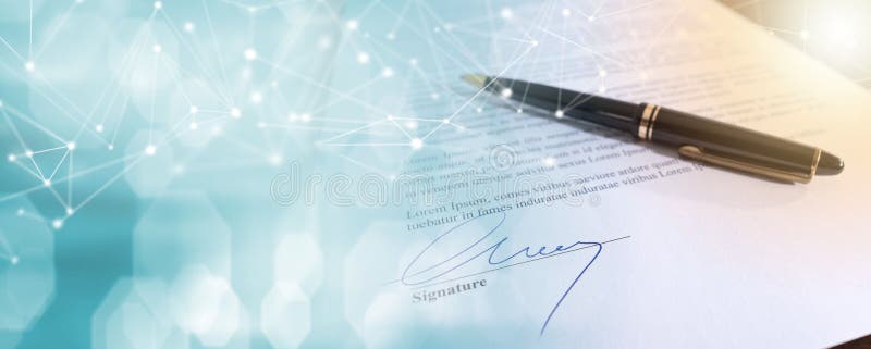 Signing of a Contract; Multiple Exposure Stock Photo - Image of deal ...