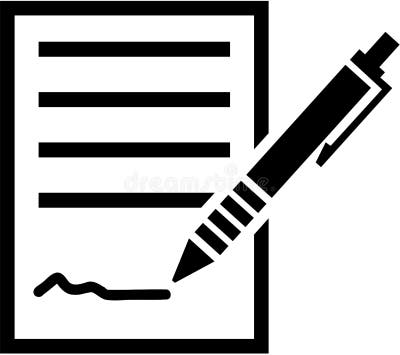 Signing a contract stock vector. Illustration of pictogram - 107101357