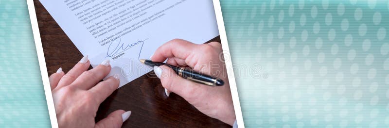 Signing of a Contract; Panoramic Banner Stock Photo - Image of banner ...