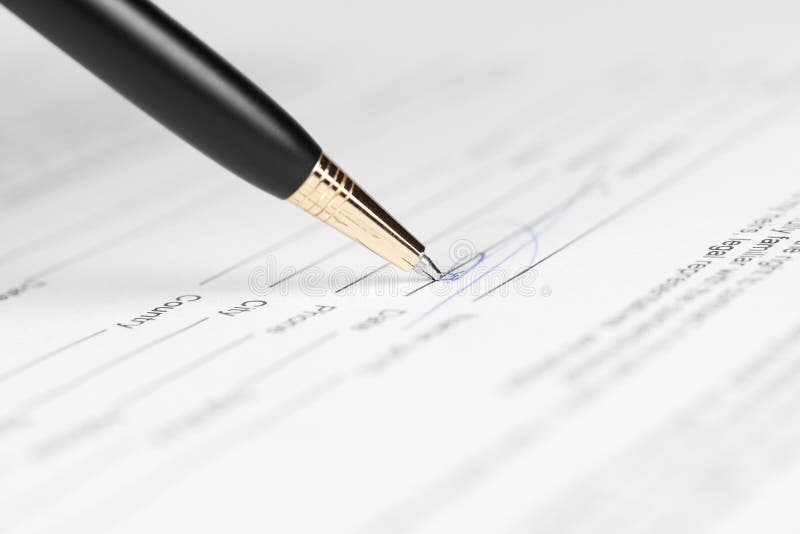 Signing contract stock image. Image of contract, writing - 83243223