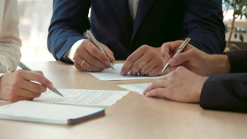 Signing of contract stock footage. Video of focus, deal - 59620486