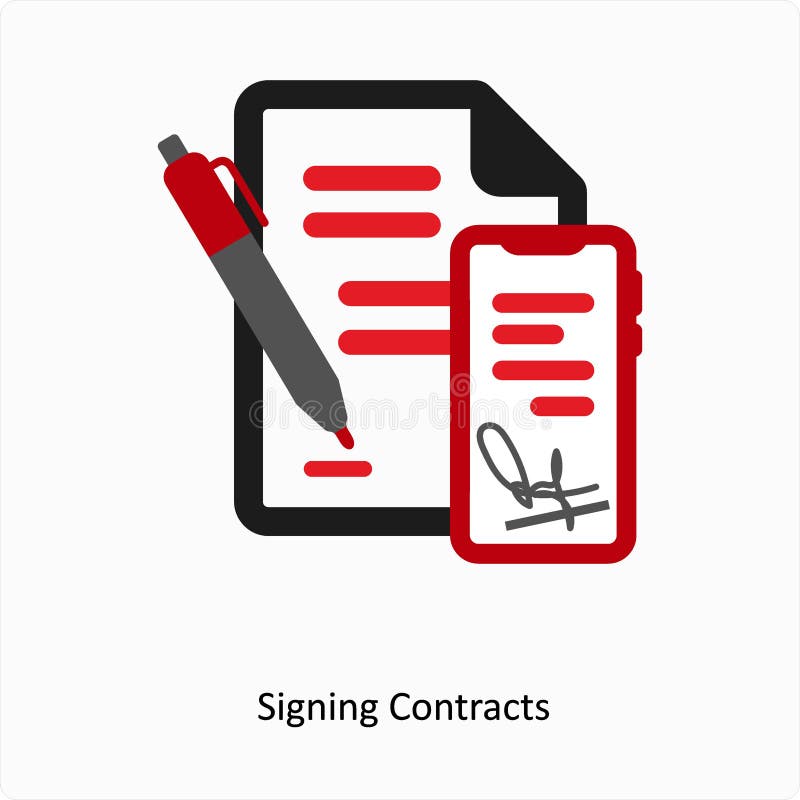 Signing Contracts stock vector. Illustration of icon - 266286351