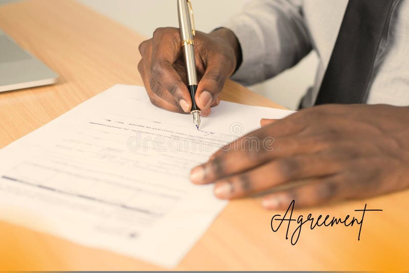 Signing of Cooperation Contract Using Pen Stock Image - Image of ...