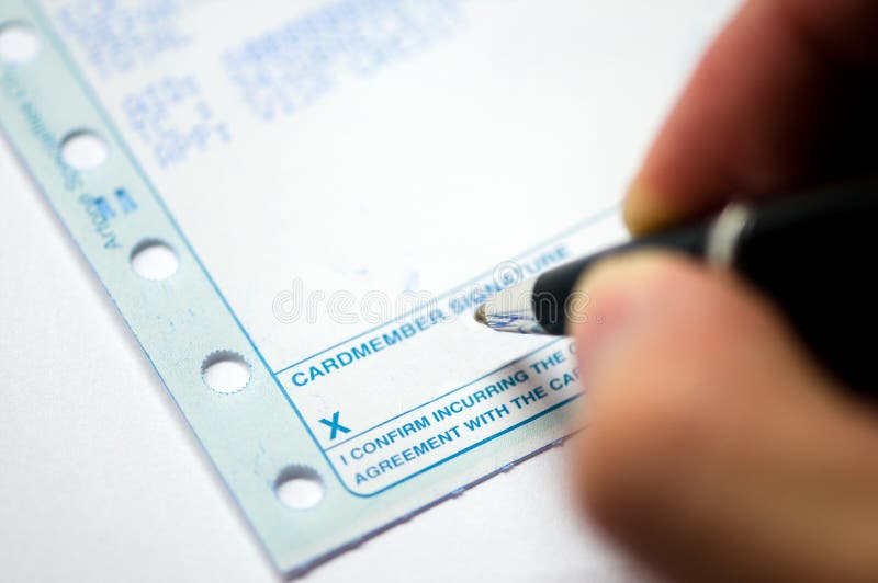 Signing Credit Card Slip stock photo. Image of bill, object - 5259876