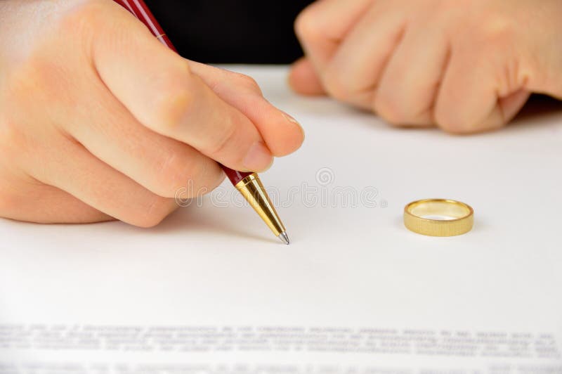 Signing divorce papers stock image. Image of divorce - 35933497