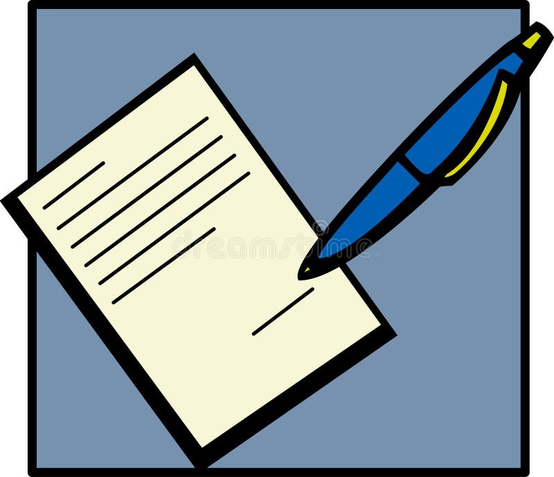 Signing a Document Vector Illustration Stock Vector - Illustration of ...