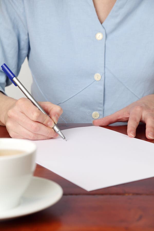 Signing a document stock image. Image of sheet, blouse - 14781765
