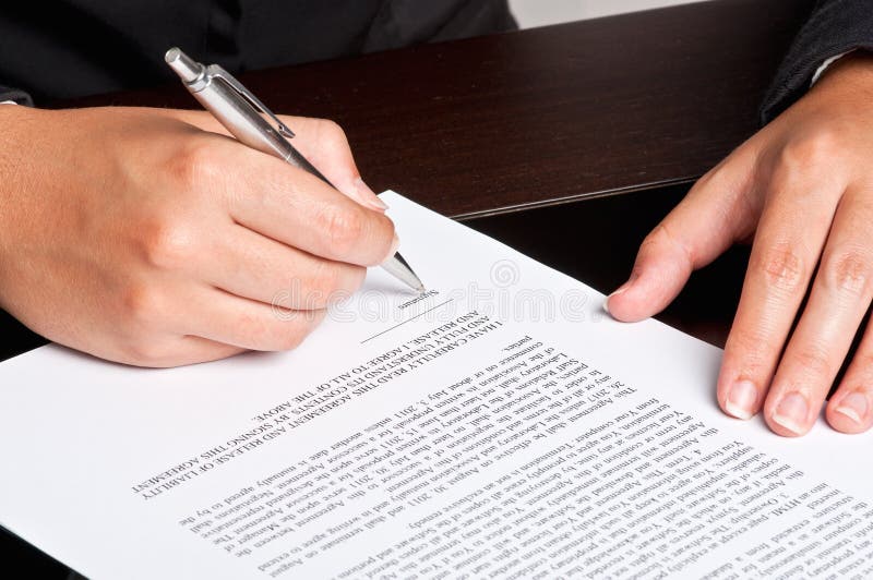 Business Signed Contract Signature Document Stock Photo - Image of ...