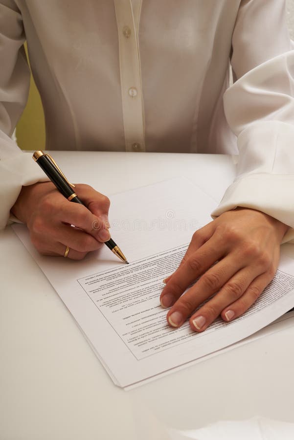 Signing of the Document Contract Stock Photo - Image of legal, business ...