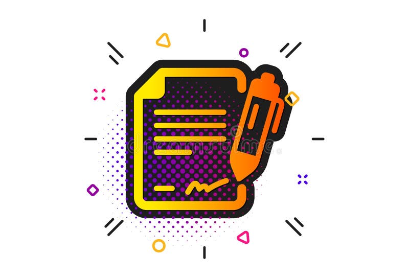 Signing Document Icon. Contract Signature Sign. Agreement File. Vector ...