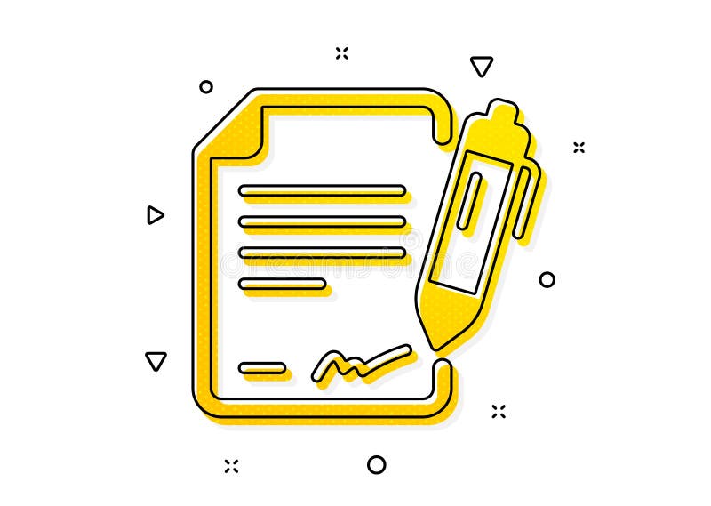 Signing Document Icon. Contract Signature Sign. Agreement File. Vector ...
