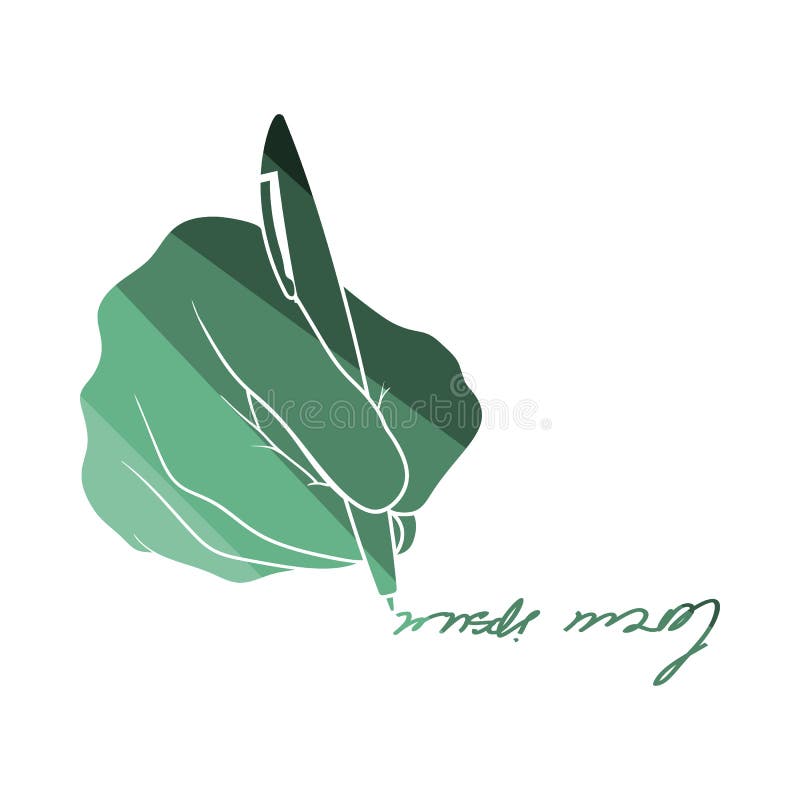 Signing Hand Icon stock vector. Illustration of contract - 195686237