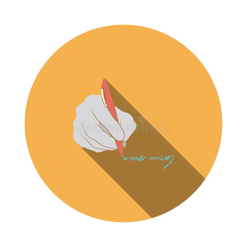 Signing Hand Icon stock vector. Illustration of contract - 161056393